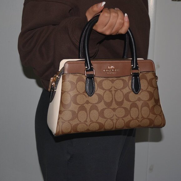 Coach | Bags | Coach Mini Darcie Carryall In Colorblock Signature ...